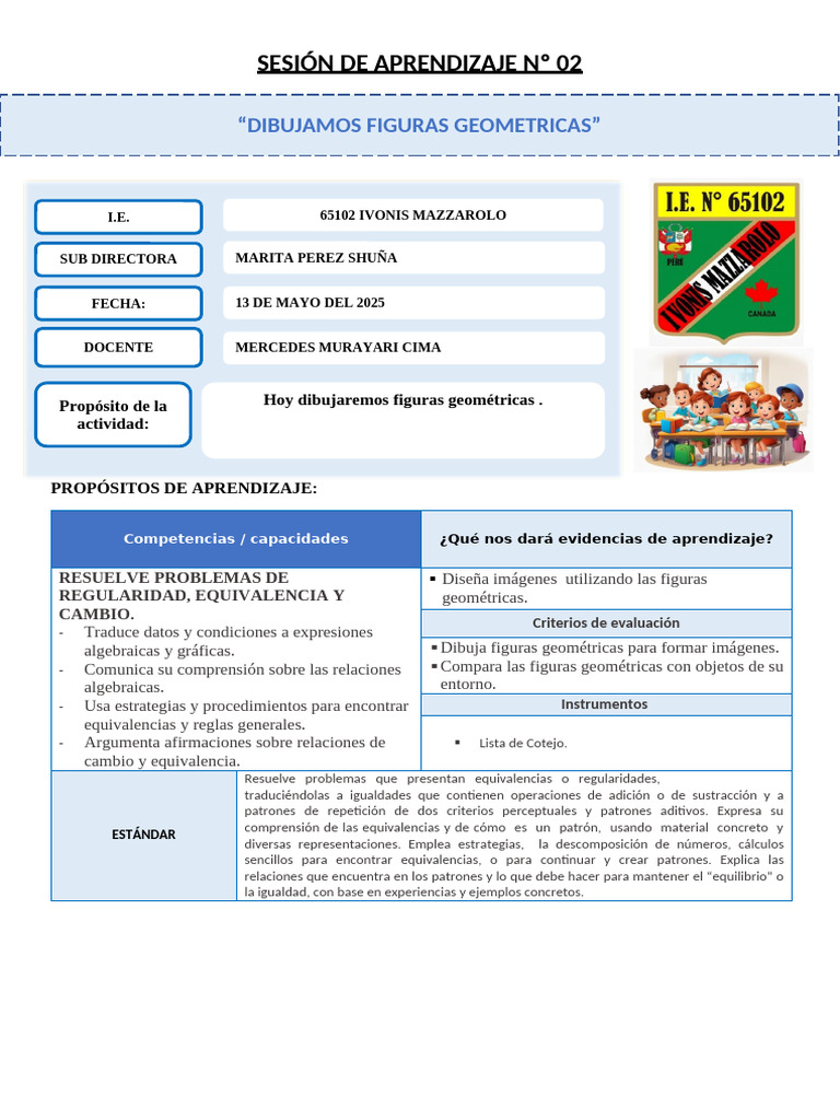 01_-_MAT_-_DIBUJAMOS_FIGURAS_GEOMETRICAS_PARA_MAMÁ[2] | PDF | Dibujo | Aprendizaje