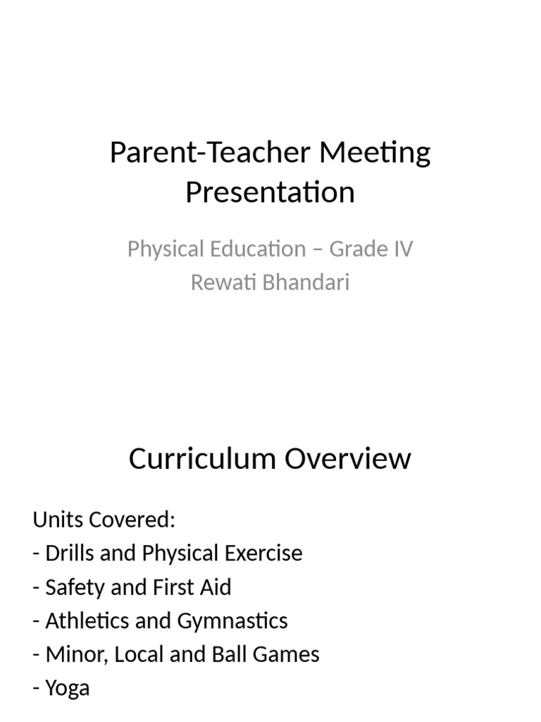 Grade IV Physical Education Presentation | PDF