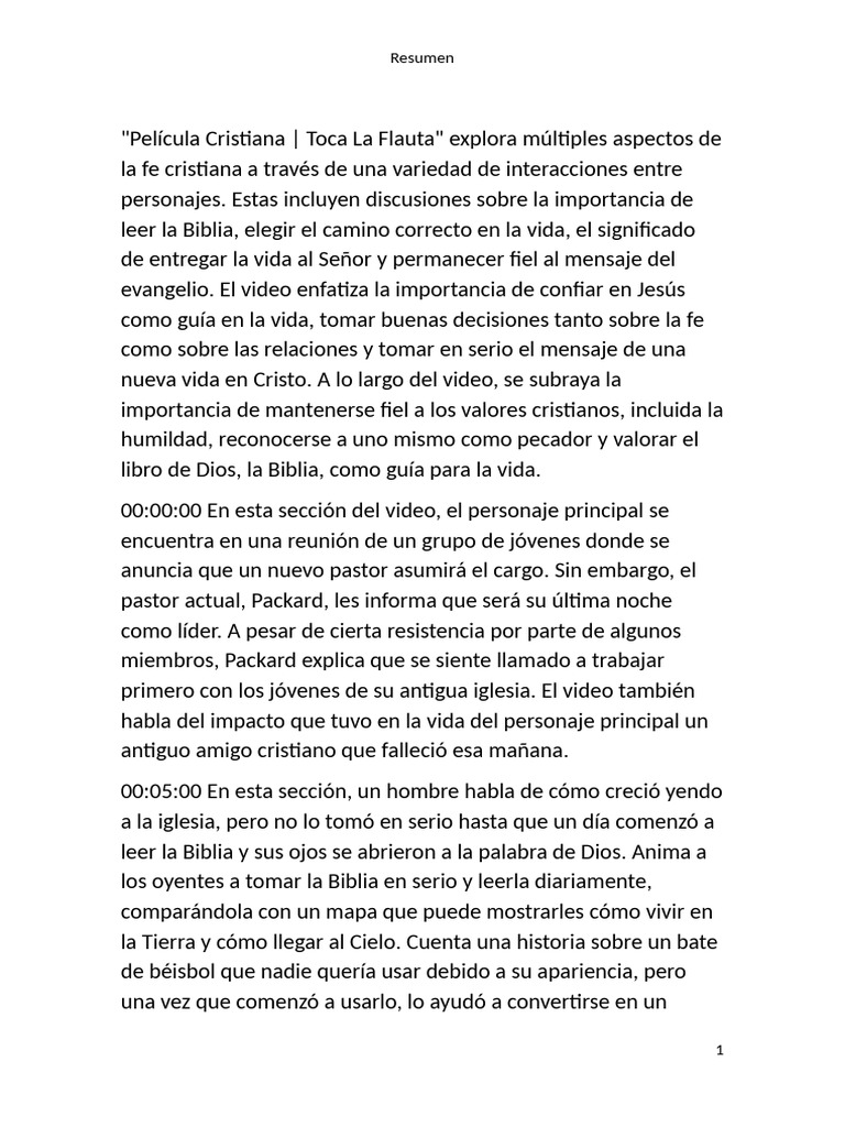 Resumen de "Toca La Flauta" | PDF | Jesús | Biblia