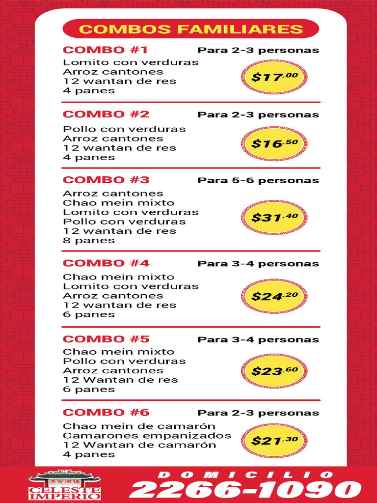 Menu Celeste Imperio | PDF