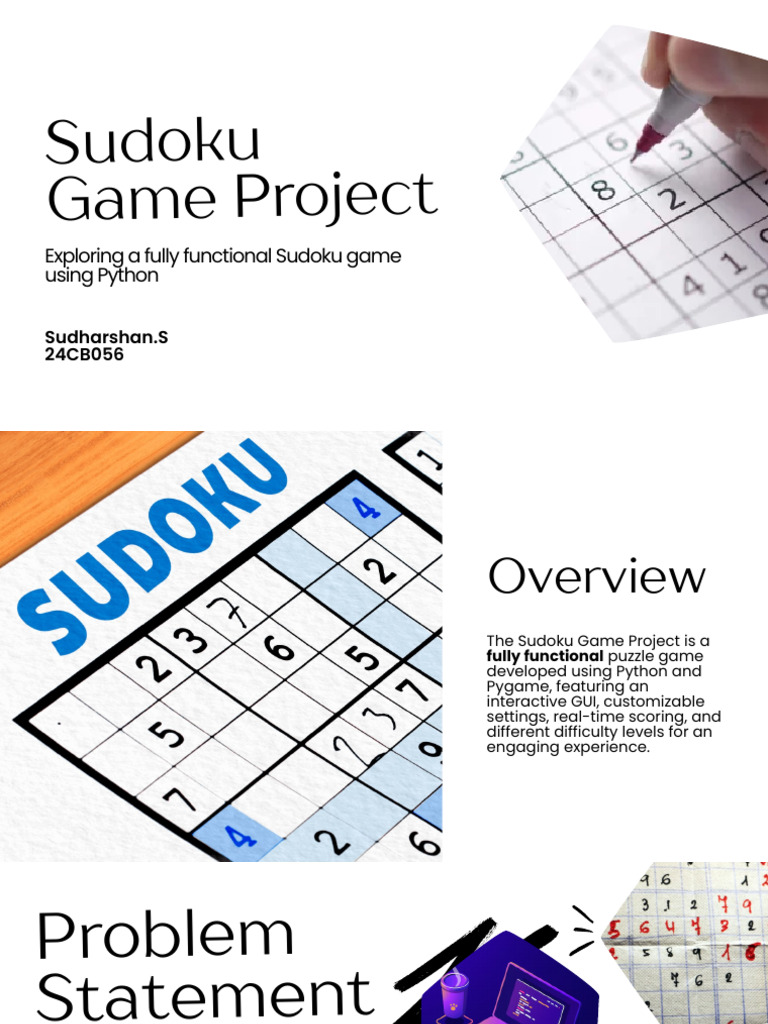 Presentation - Sudoku Game Project | PDF | Graphical User Interfaces | Python (Programming Language)