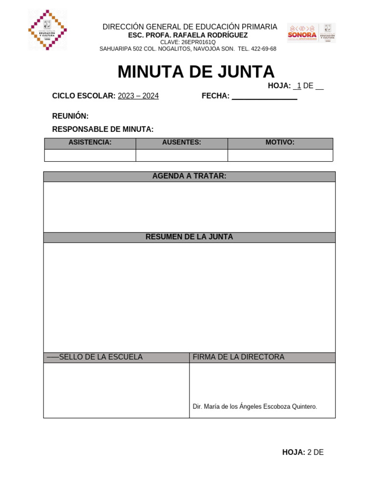 Formato Minuta 23 24 | PDF