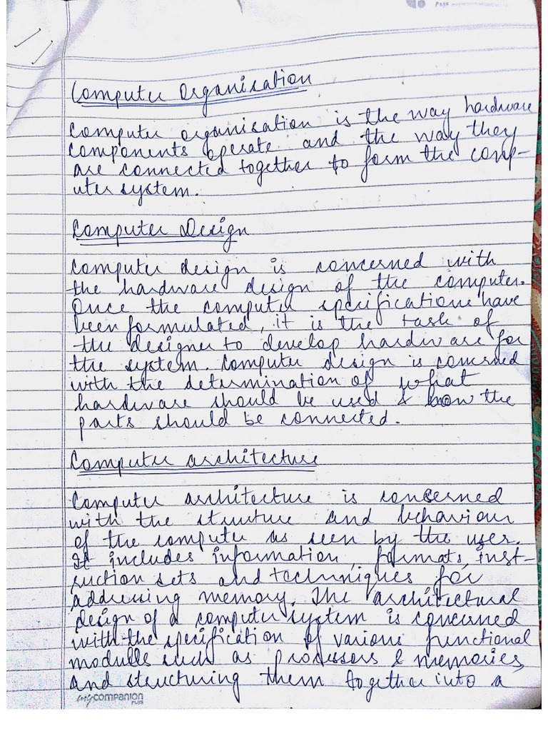 CSA Notes for BCA Students | PDF