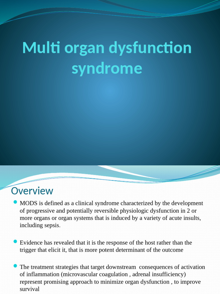 Multi Organ Dysfunction Syndrome (MODS) | PDF | Sepsis | Inflammation