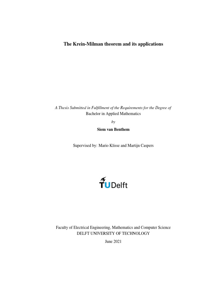 Bachelor Thesis Siem Van Benthem | PDF | Continuous Function | Convex Set