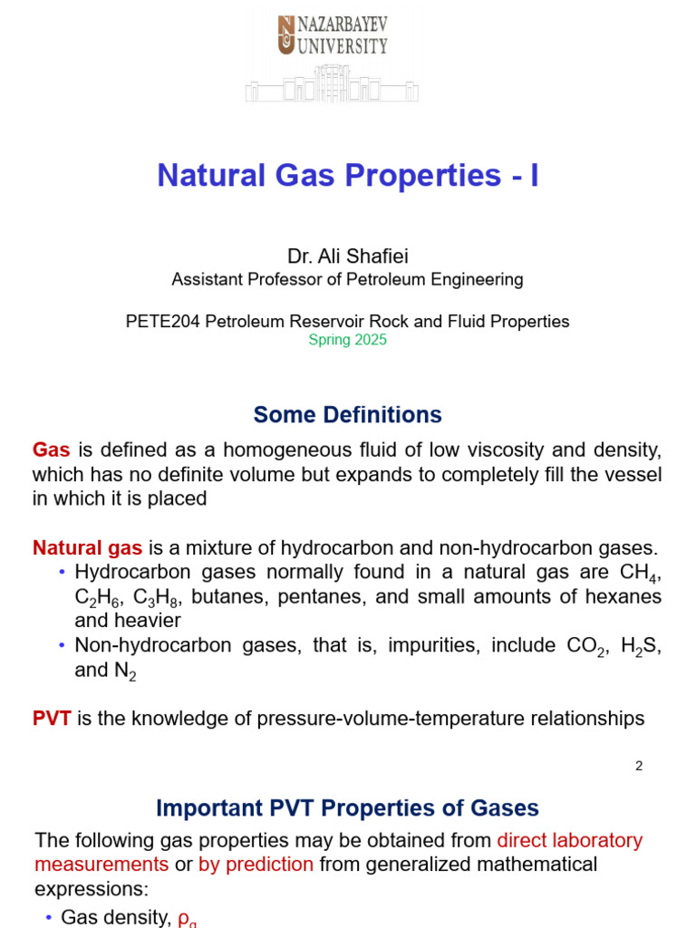 Natural Gas Properties and PVT Analysis | PDF | Gases | Density