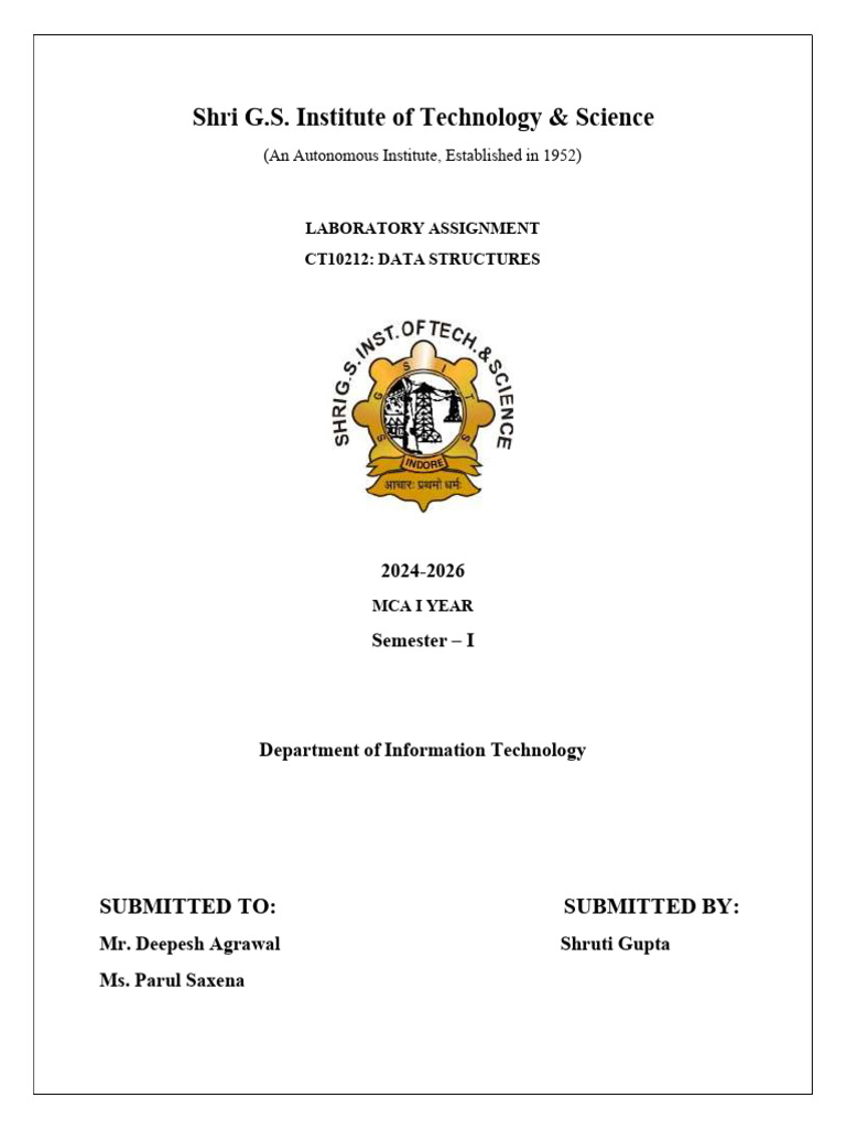 Data Structure Assignment Shruti Gupta | PDF | Queue (Abstract Data Type) | Data Structure