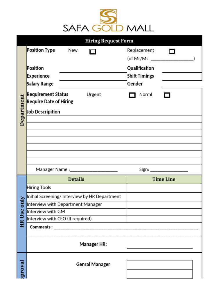 Employee Requirement Form | PDF