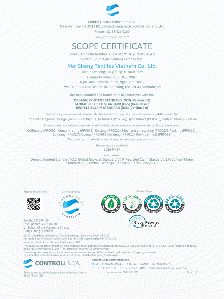 MUL_Scope_Certificate_2025-04-18 06_52_09 UTC(4) | PDF | Textiles | Rayon