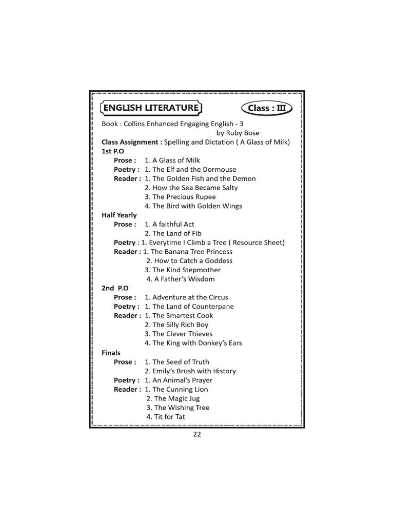 Syllabus (Class III-V) _ 2025-26 | PDF