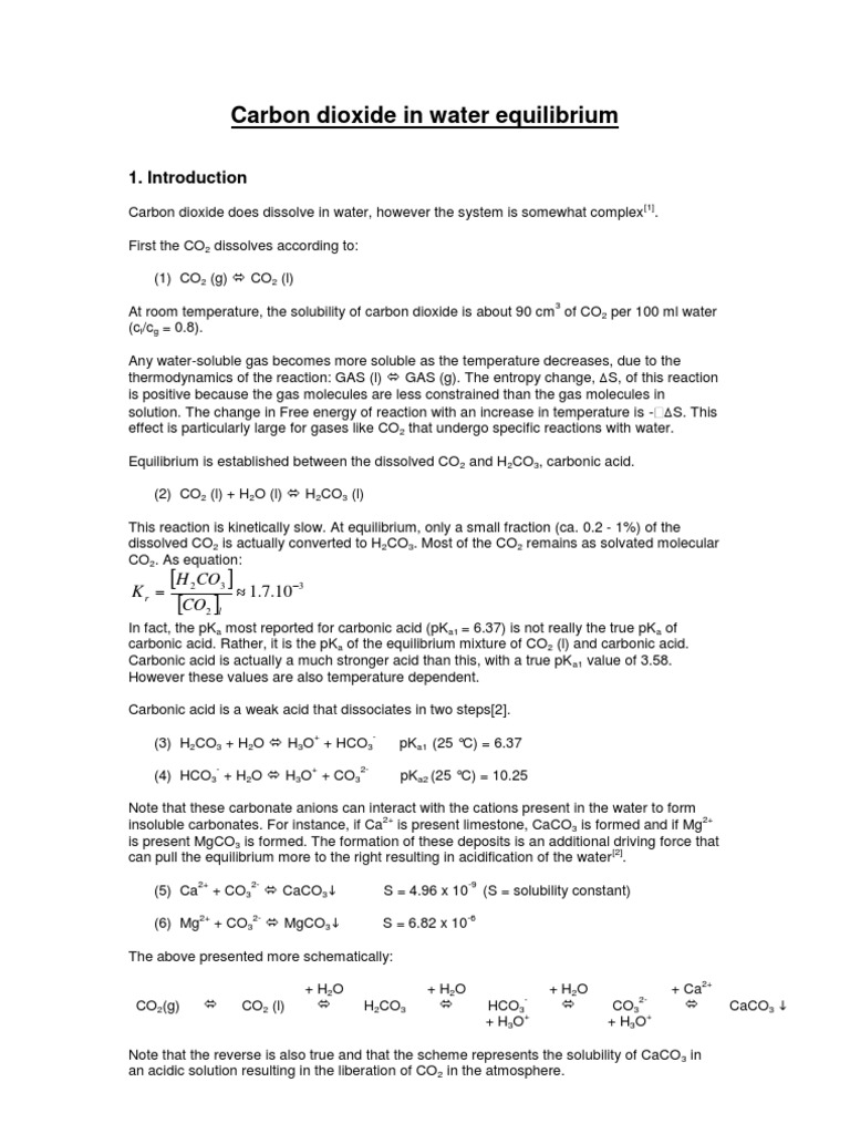 Carbon Dioxide in Water Equilibrium | PDF | Carbon Dioxide | Solubility