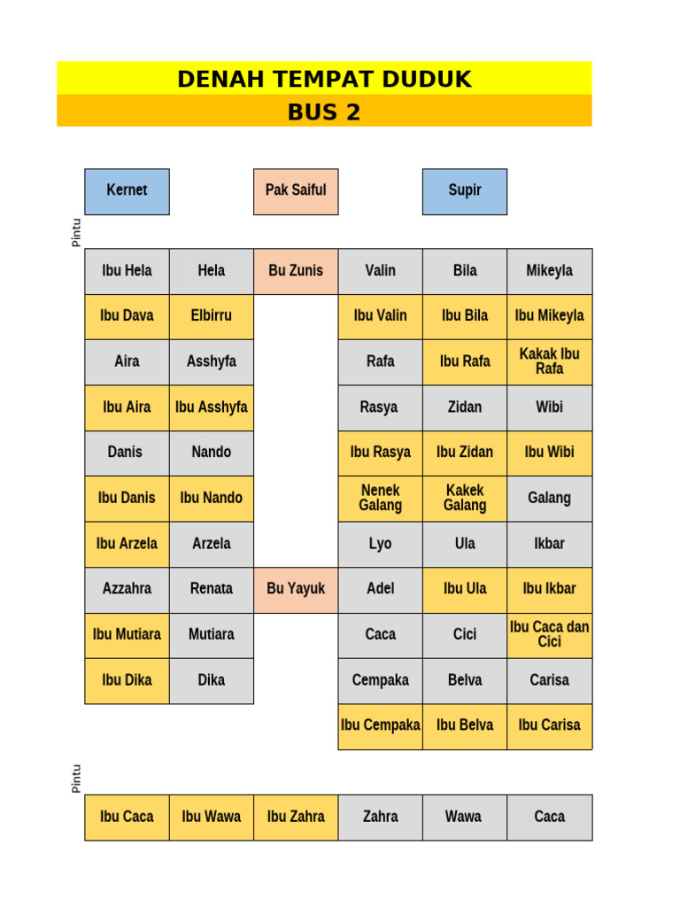 Denah Tempat Duduk Bus 2 | PDF