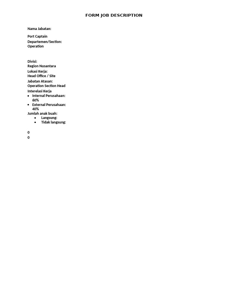 Port Captain Job Description | PDF