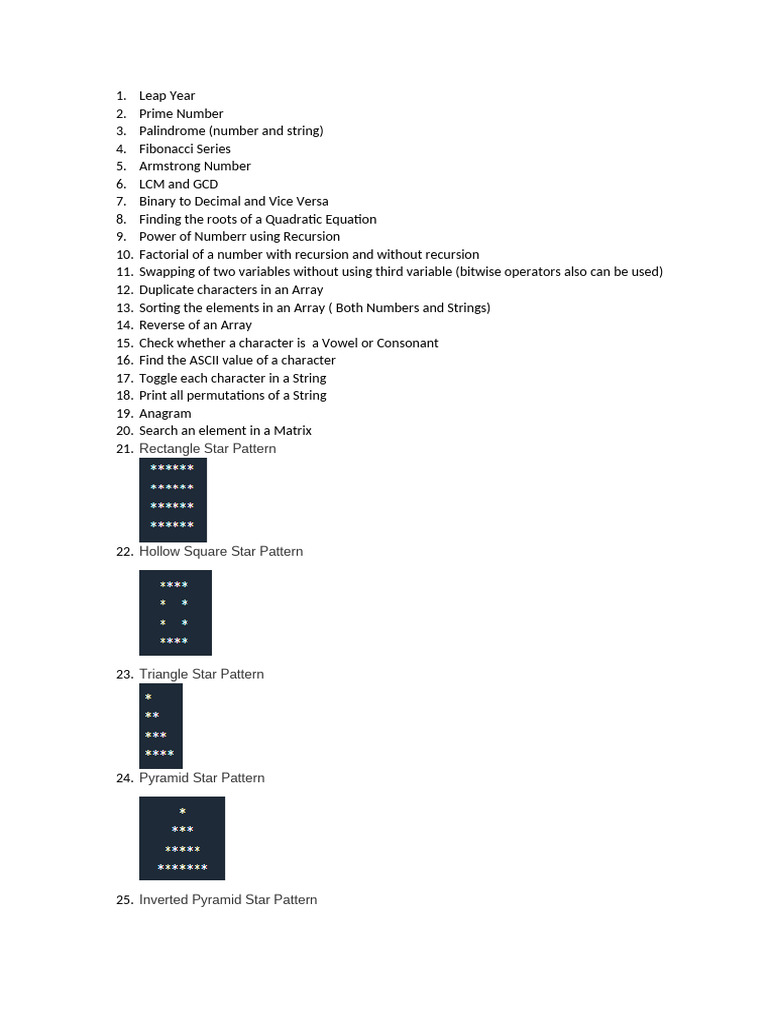 Rectangle Star Pattern | PDF