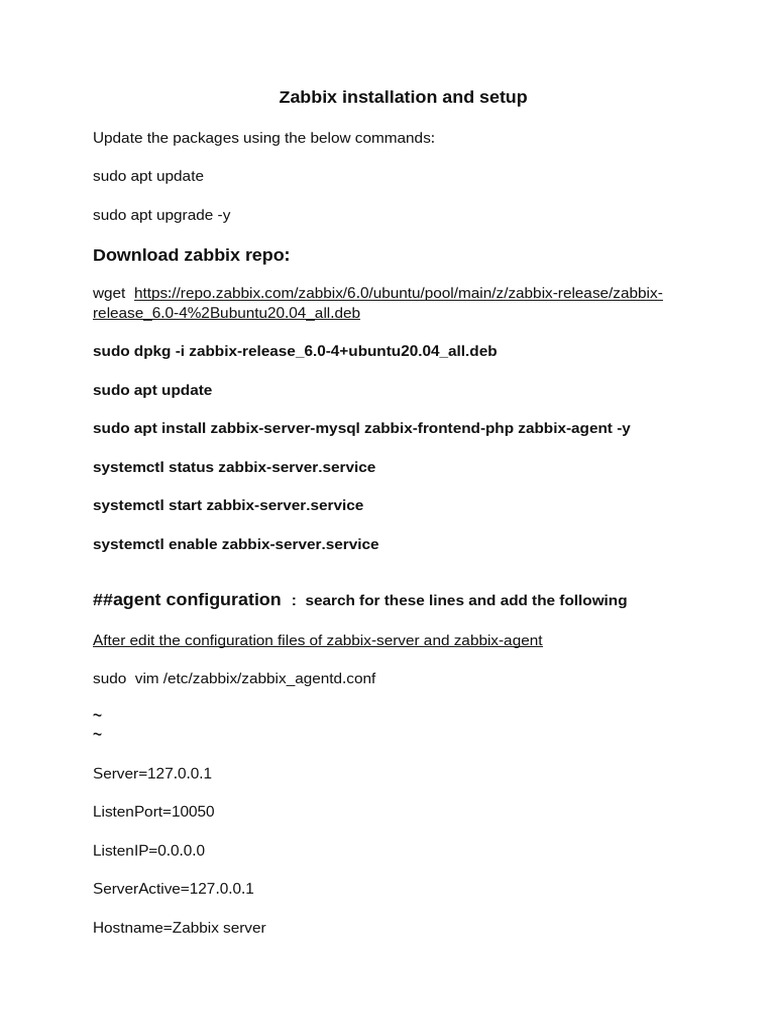 Zabbix Server Agent Deploy Edited | PDF | Sudo | My Sql