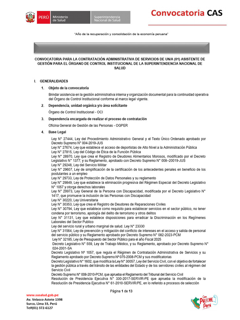 Bases Cas 057-2025-Oci | PDF | Gestión de registros | Perú