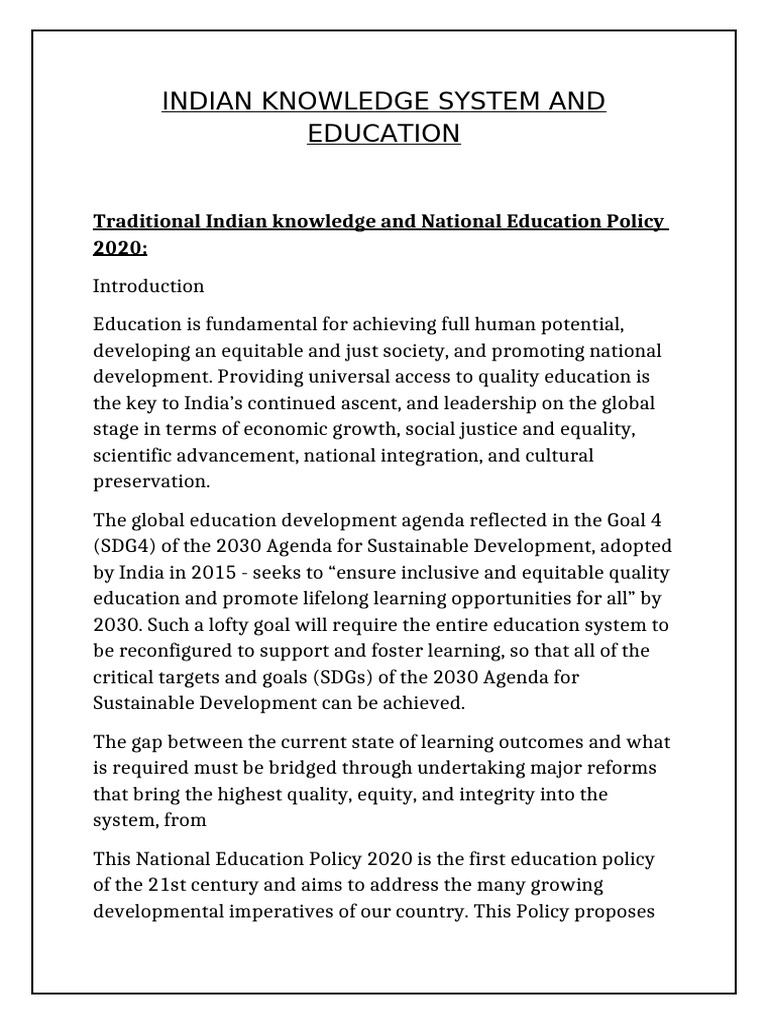 SEMINAR Traditional Indian Knowledge and Nep 2020 | PDF | Knowledge | Traditional Knowledge