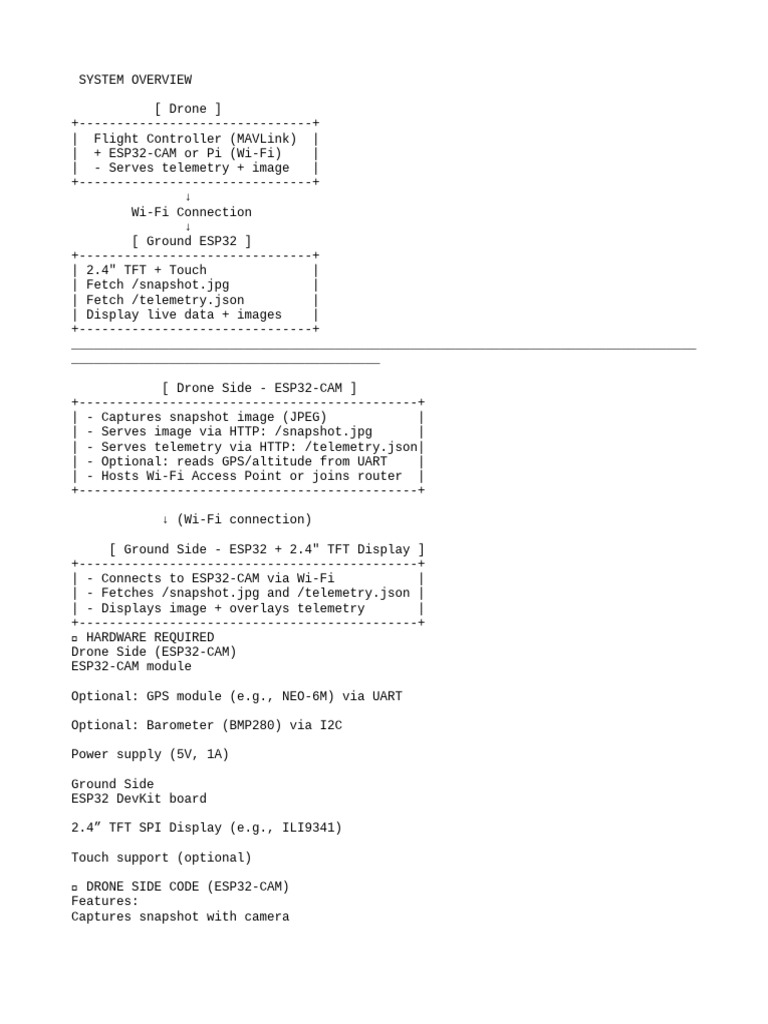 ESP32 Drone Camera Telemetry System | PDF | Unmanned Aerial Vehicle ...