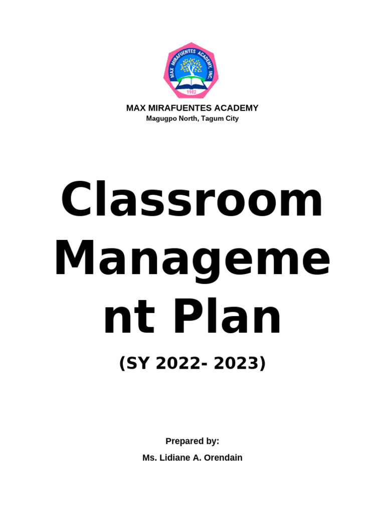 Classroom Management Plan Overview | PDF | Classroom
