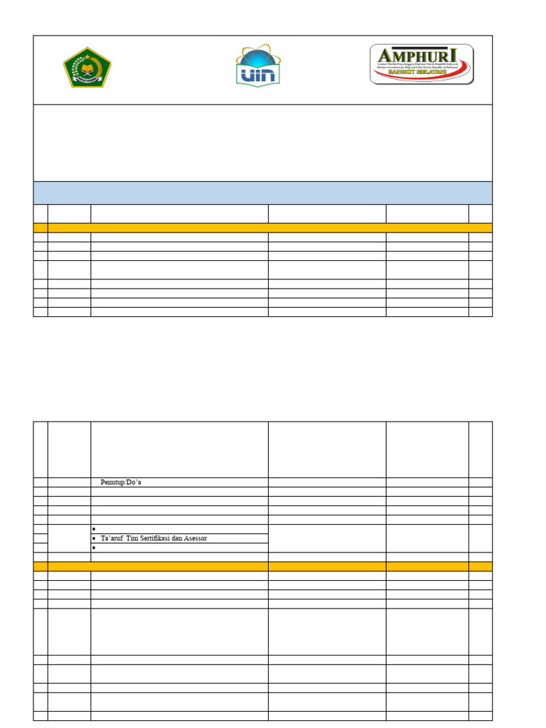 Rundown Sertifikasi Pembimbing Haji Profesional 2025 | PDF