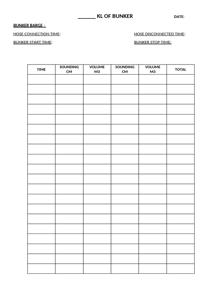 Bunker Rough Sheet | PDF