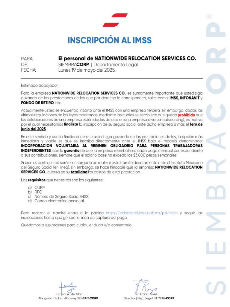 IMSS Enrollment | PDF