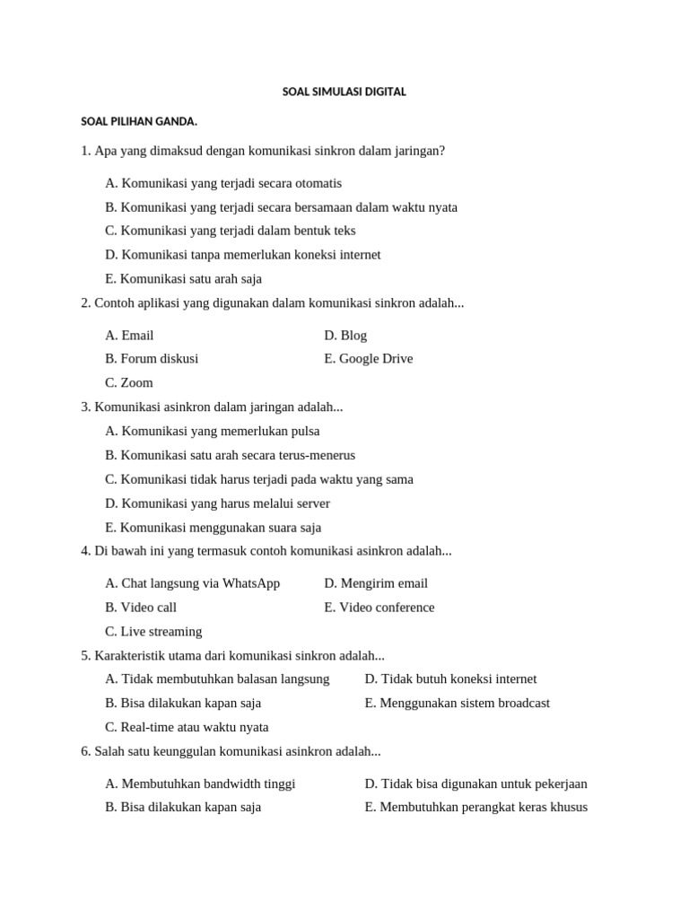 Soal Simulasi Digital SMK | PDF