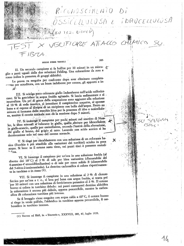 Test x Attacco Chimico Su Fibra | PDF