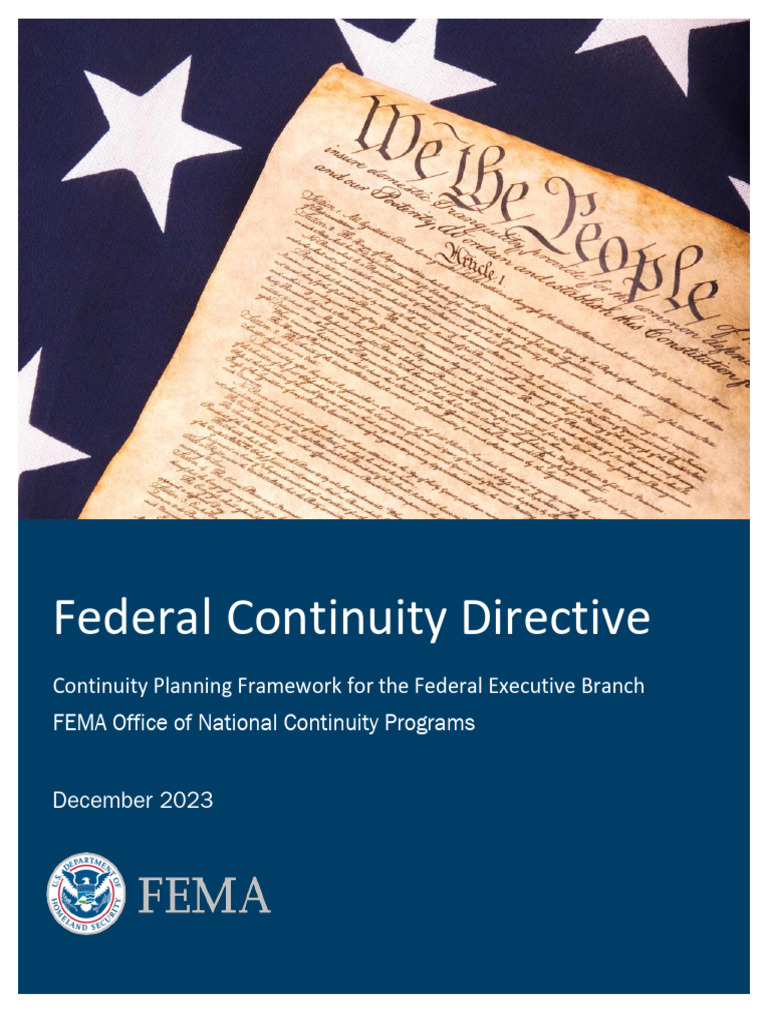 Fema Federal Continuity Directive Planning Framework | PDF | Computer ...