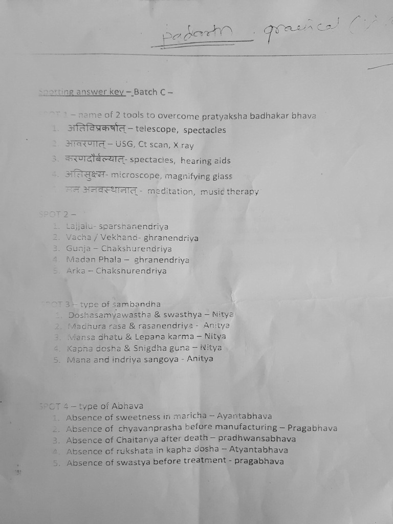 Padarth Viva Voice Blueprint | PDF | Ayurveda | Medicine