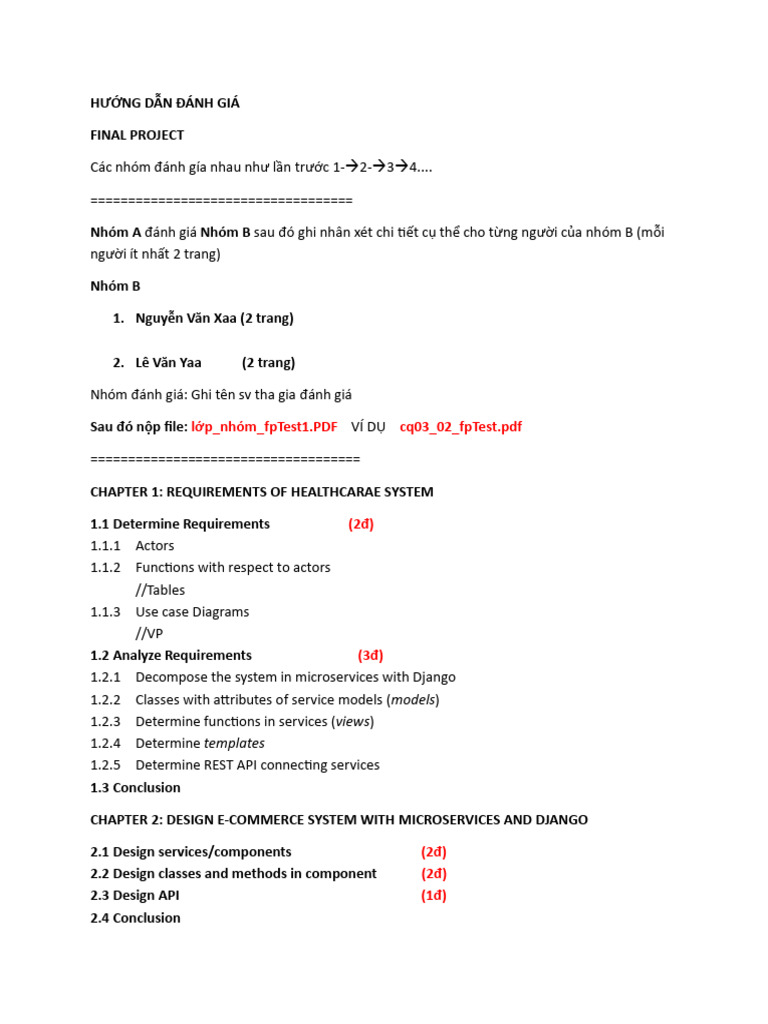 Huongdan Danhgia FP | PDF