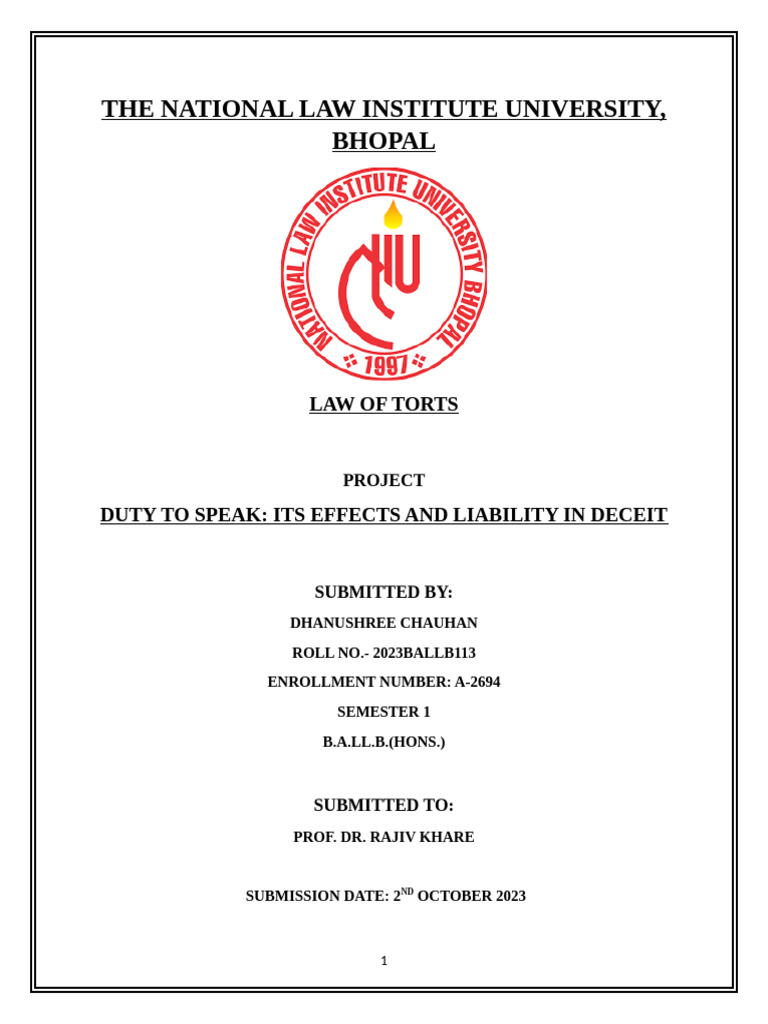 Torts Project Final (Repaired) | PDF | Tort | Legal Remedy