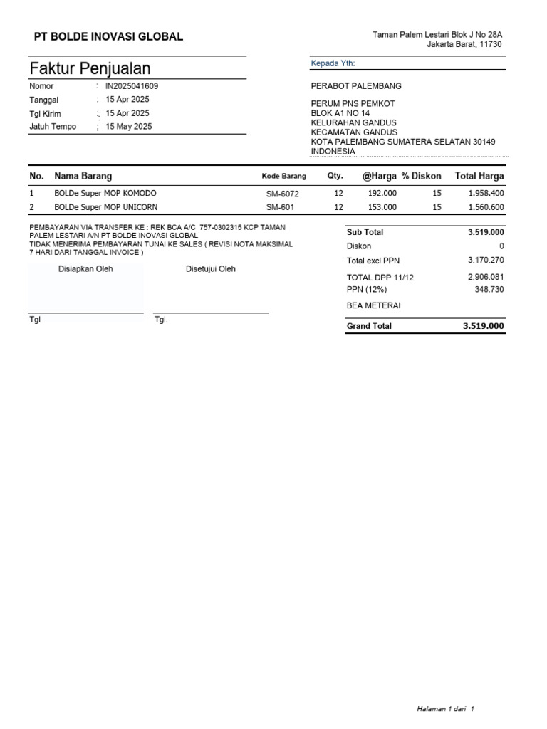 Faktur Ppn Including Bigcommercial 250515141038 | PDF