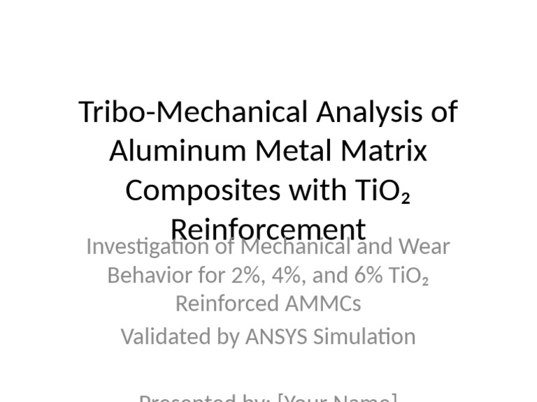Title Slide TiO2 AMMC Analysis1 | PDF