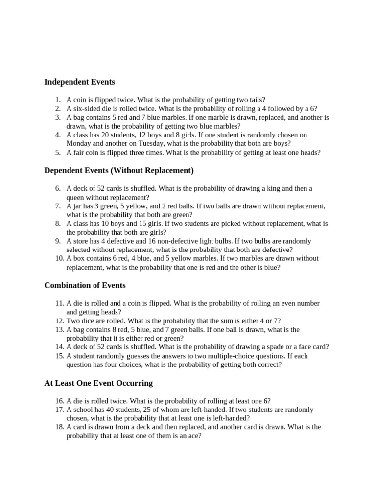 Probability of Compound Events | PDF | Probability | Multiple Choice