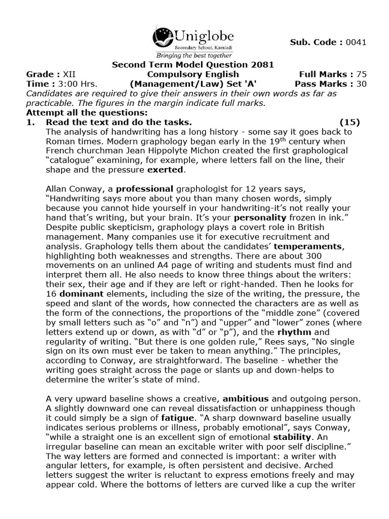 Graphology in Management Analysis | PDF | Graphology