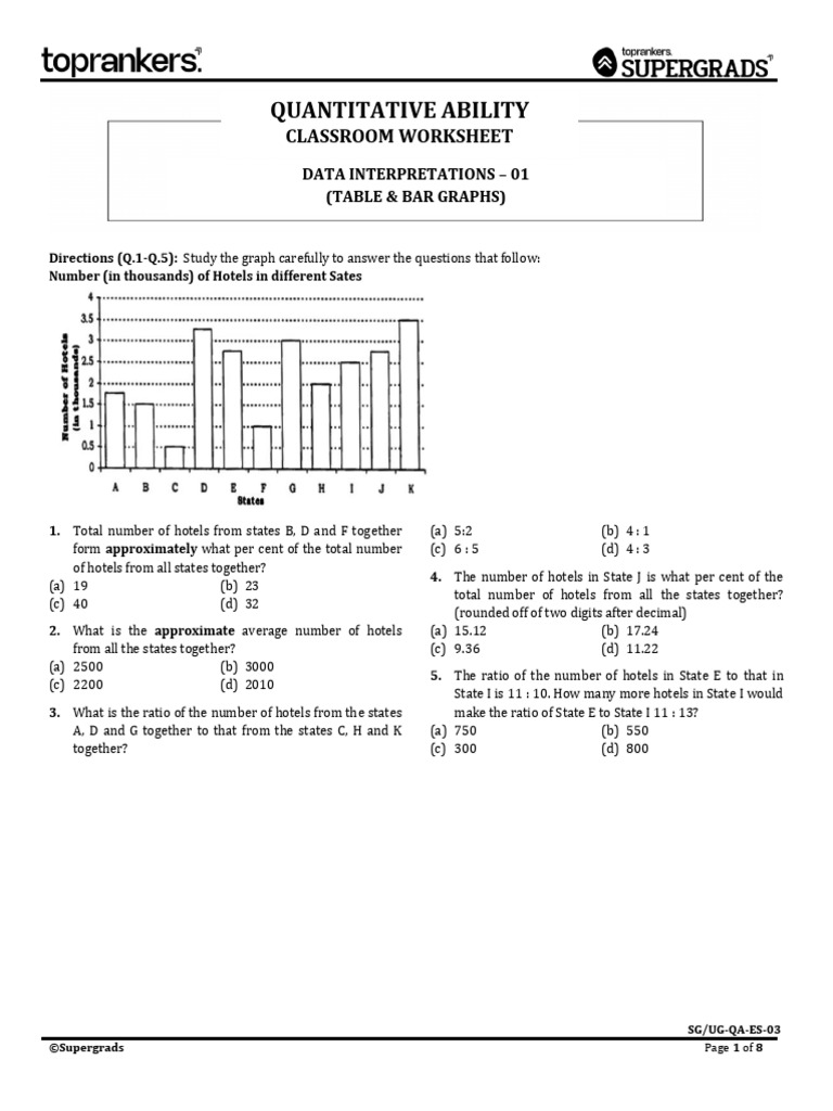 Data Interpretation-01 (Table & Bar Graphs) | PDF