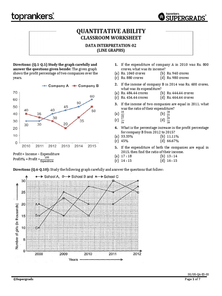 Data Interpretation-02 ( Line Graphs) (2) | PDF | Speed | Economies