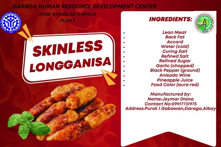 Red and White Modern Fried Chicken Product Label PDF | PDF