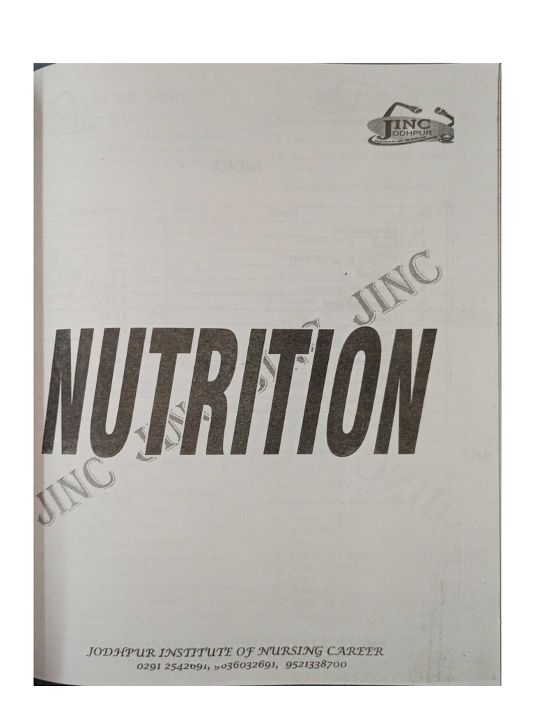 Nutrition Jinc Nursing | PDF