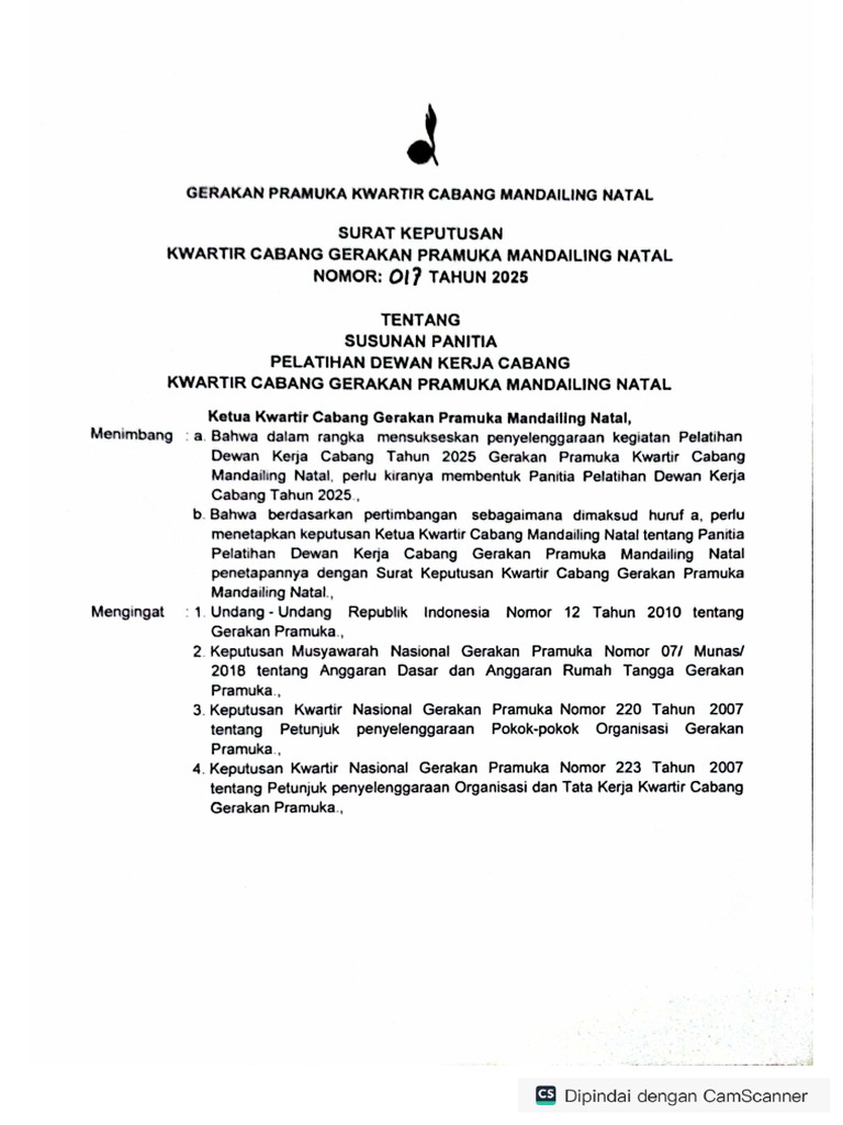 SK Susunan Panitia Pelatihan DKC | PDF