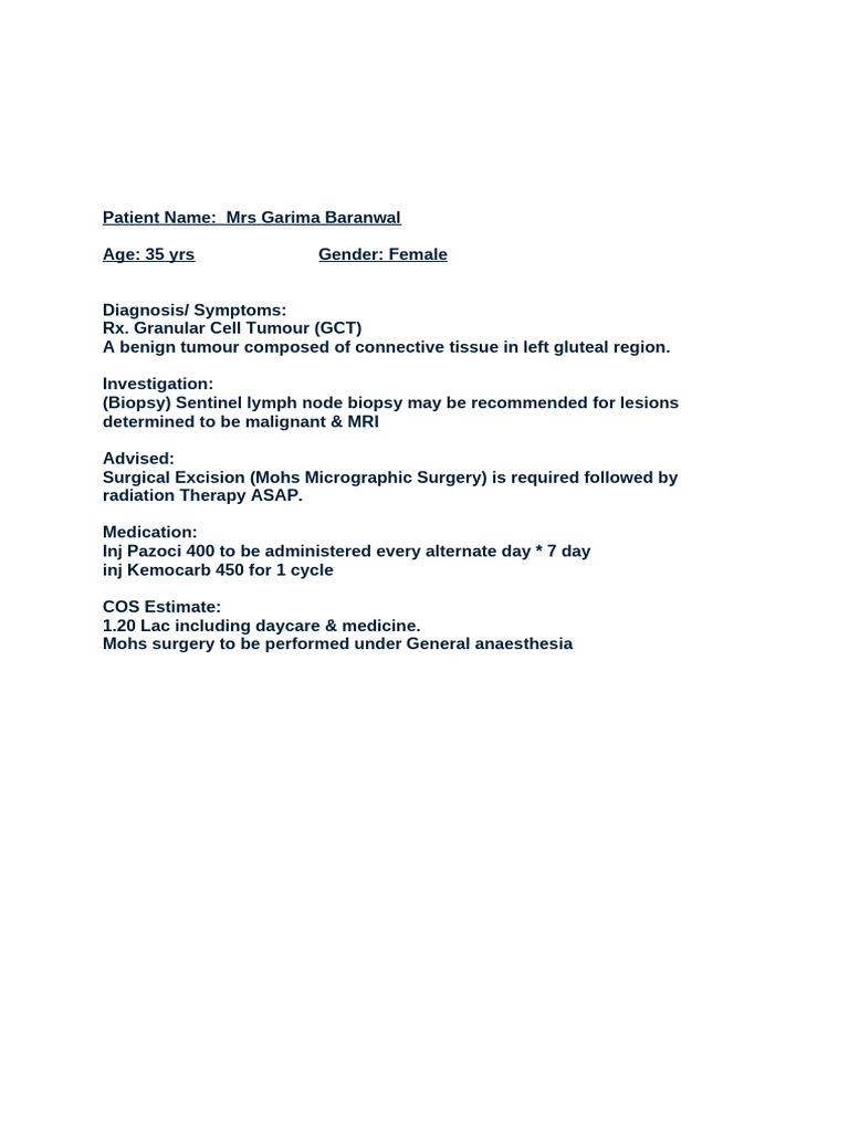 Granular Cell Tumor (GCT) | PDF