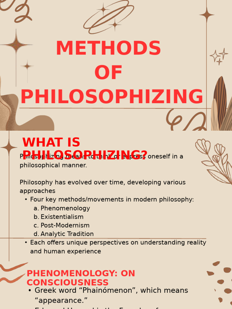 Methods of Philosophizing | PDF | Existentialism | Phenomenology (Philosophy)