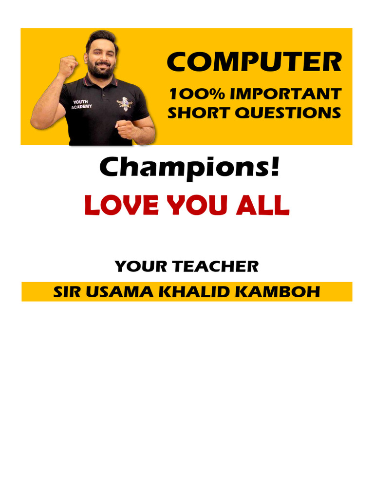 11th Computer 100 - Important Short | PDF | Computer Network | Random Access Memory