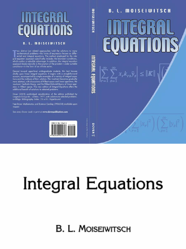 Moiseiwitsch Integral Equations | PDF