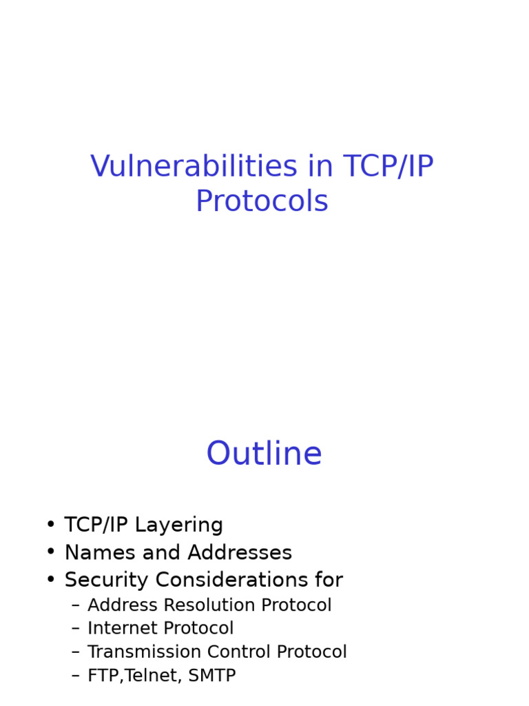 Vulnerabilities in TCP-IP | PDF | Transmission Control Protocol | File Transfer Protocol