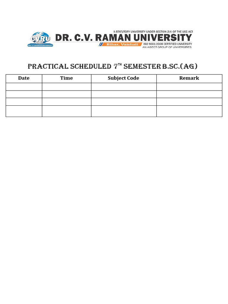 Practical Schedule (1) | PDF