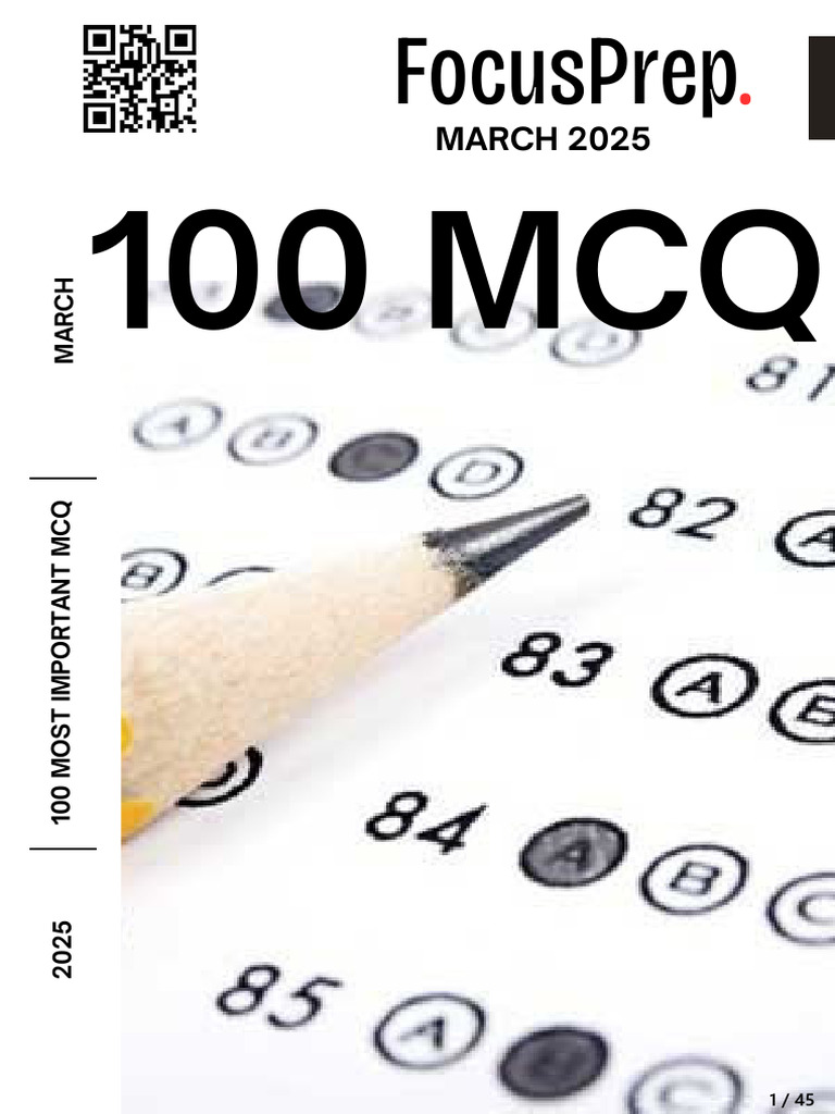 Top 100 CA MCQ March 2025 Sample | PDF