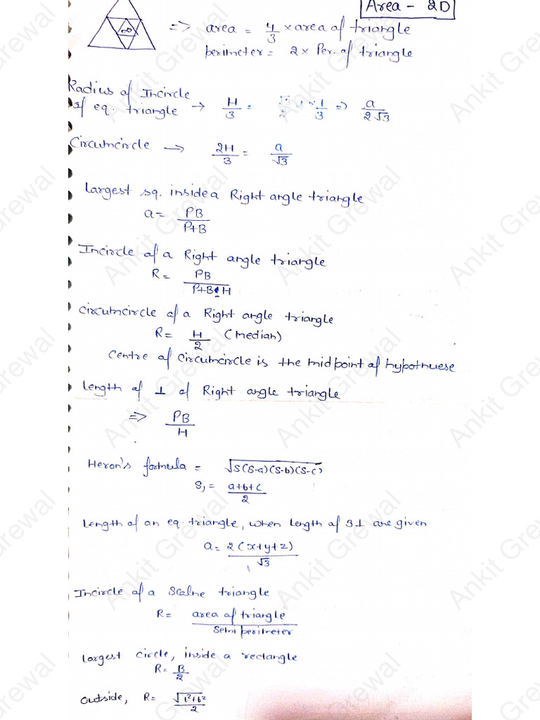 Area Volume Formulae Only | PDF