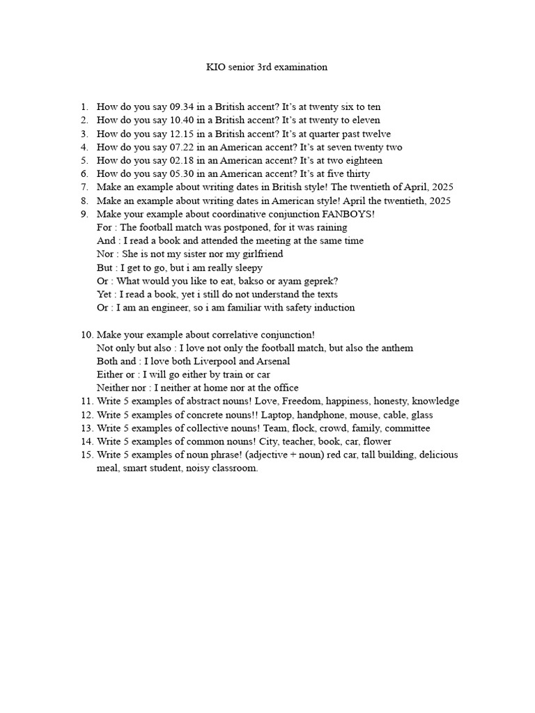 KIO Senior 3rd Examination | PDF